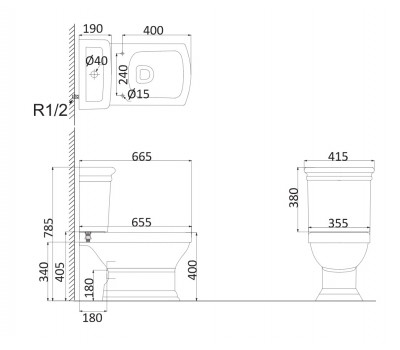 Унитаз-компакт Creo Ceramique ORLEANS OR1002+OR1003+OR1001 микролифт ...